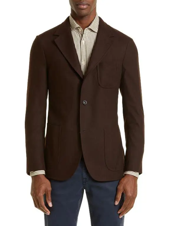 Boglioli Herringbone Silk Sport Coat - Tan