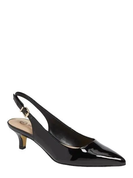 BELLA VITA Scarlette Kitten Heel Slingback Pump - Black Pat