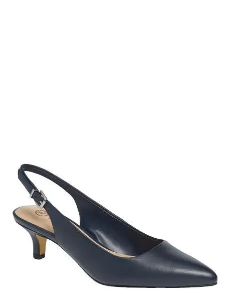 BELLA VITA Scarlette Kitten Heel Slingback Pump - Navy