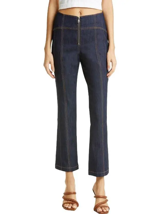 Cinq À Sept Loren Flare Leg Crop Denim Pants - Indigo