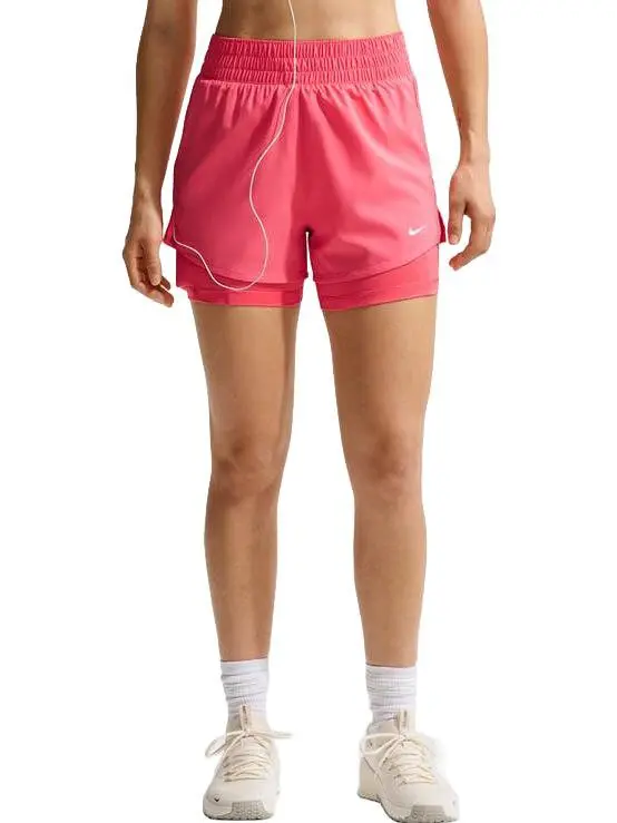 Nike Dri-fit High-waisted 2-in-1 Shorts - 897 Sea Coral/white