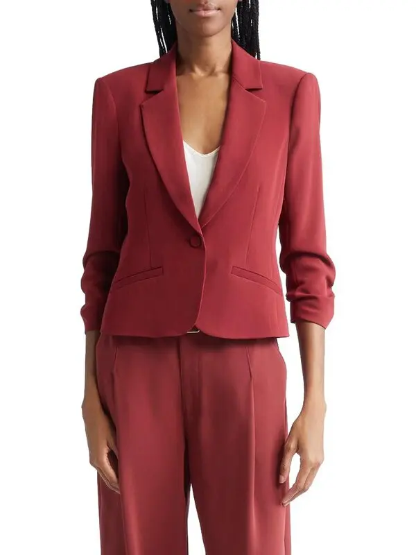Cinq À Sept Le Petit Khloe Crop Blazer - Wineberry