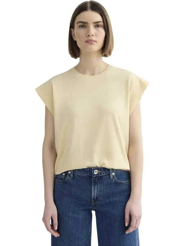 Everlane Essential Cotton Muscle Tee - Banana Crepe