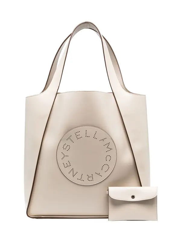Stella McCartney Logo Square Tote Bag - Neutrals