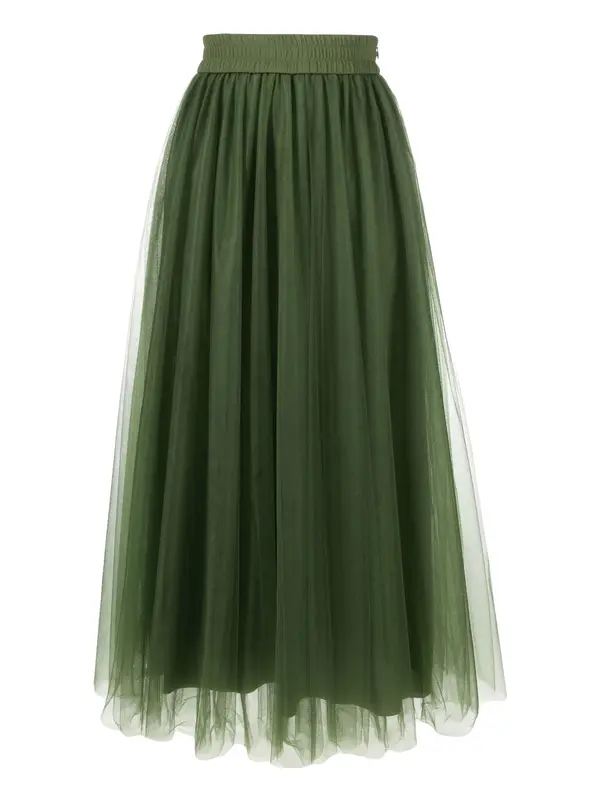 Fabiana Filippi High-waist Tulle Midi Skirt - Green