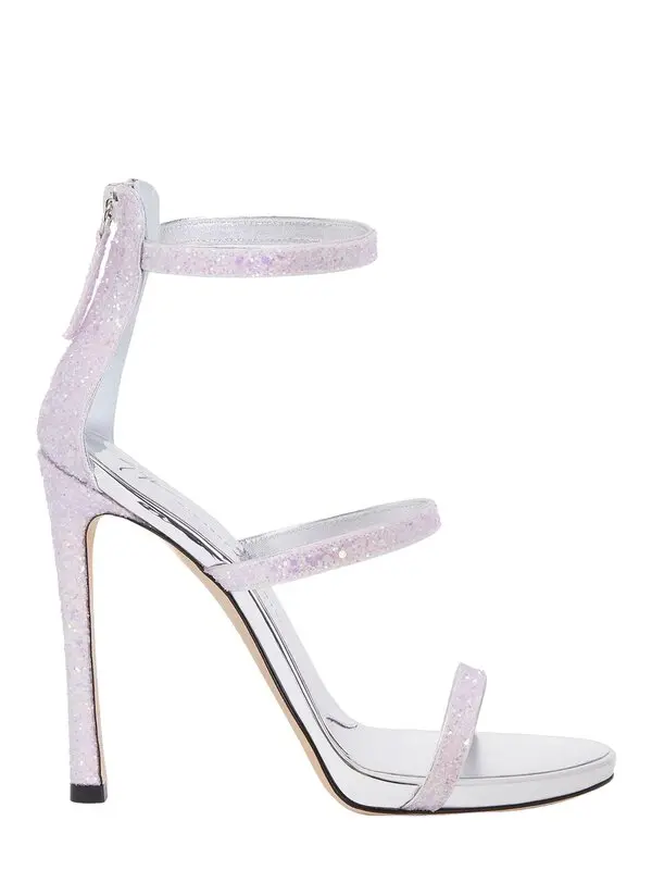 GIUSEPPE ZANOTTI 120mm Glittered Sandals - Pink