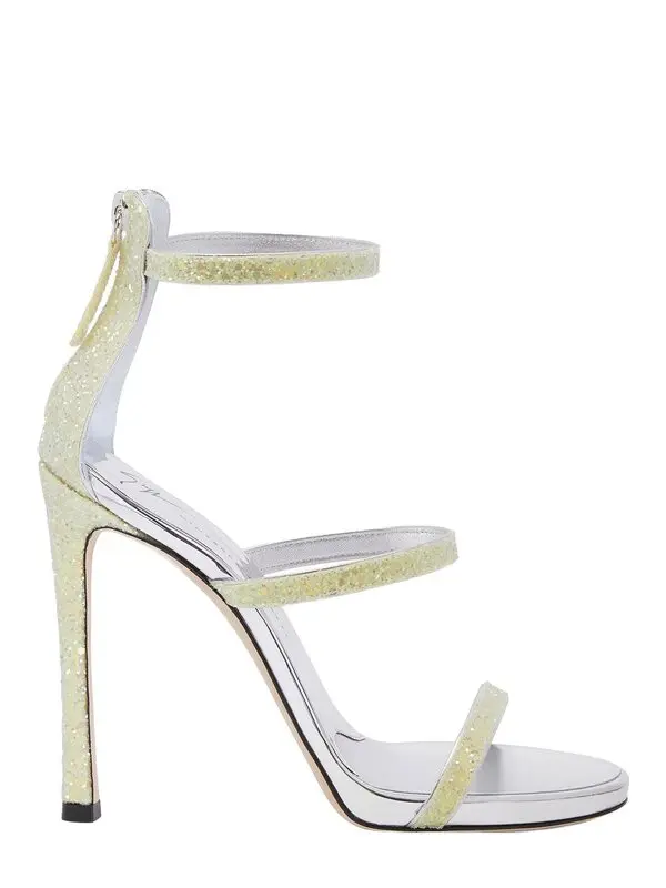 GIUSEPPE ZANOTTI Harmony Glitter Strappy Sandals - Yellow