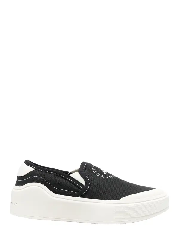 Adidas By Stella McCartney Logo-print Slip-on Sneakers - Black