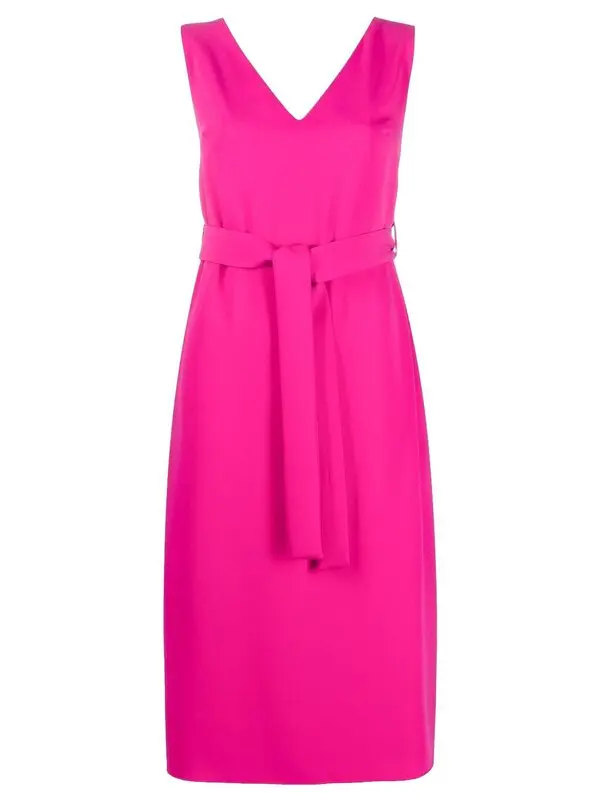 P.a.r.o.s.h Tie-waist Sleeveless Midi Dress - Pink