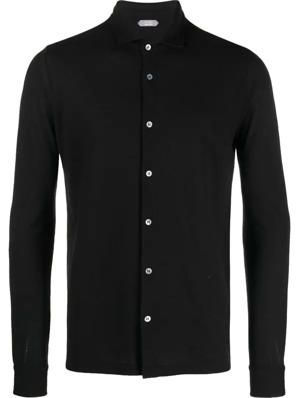 ZANONE Spread-collar Shirt - Black