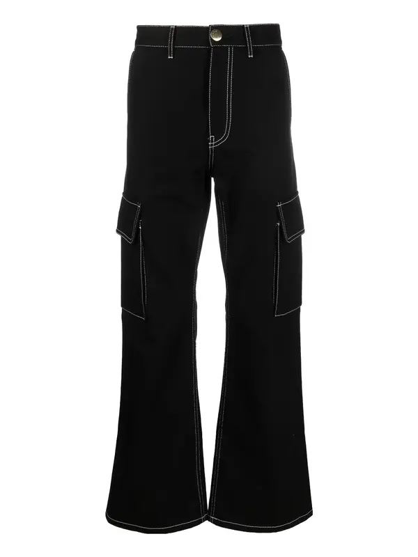 Marni Flared Cotton Chinos - Black