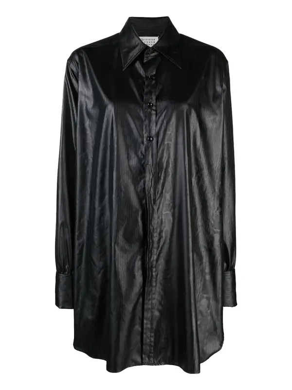 MAISON MARGIELA Longline Faux-leather Shirt - Black