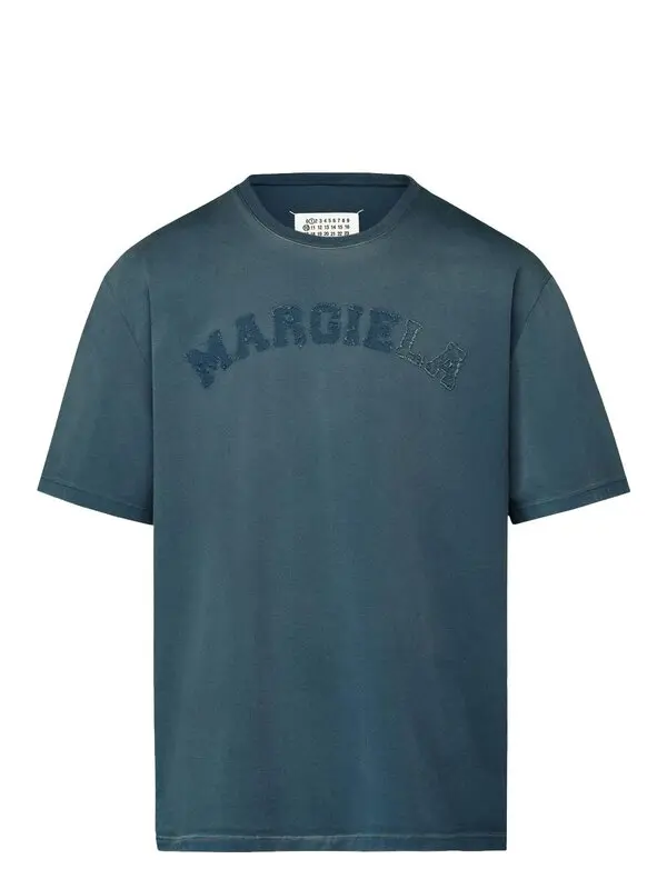 MAISON MARGIELA Logo-appliqué Jersey T-shirt - Blue