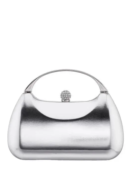 Nina Minaudière With Top Handle - Silver
