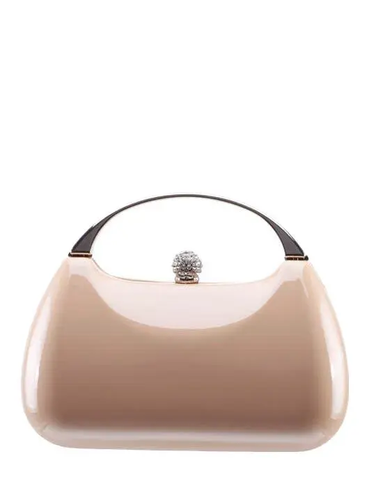 Nina Minaudière Top Handle Bag - Latte
