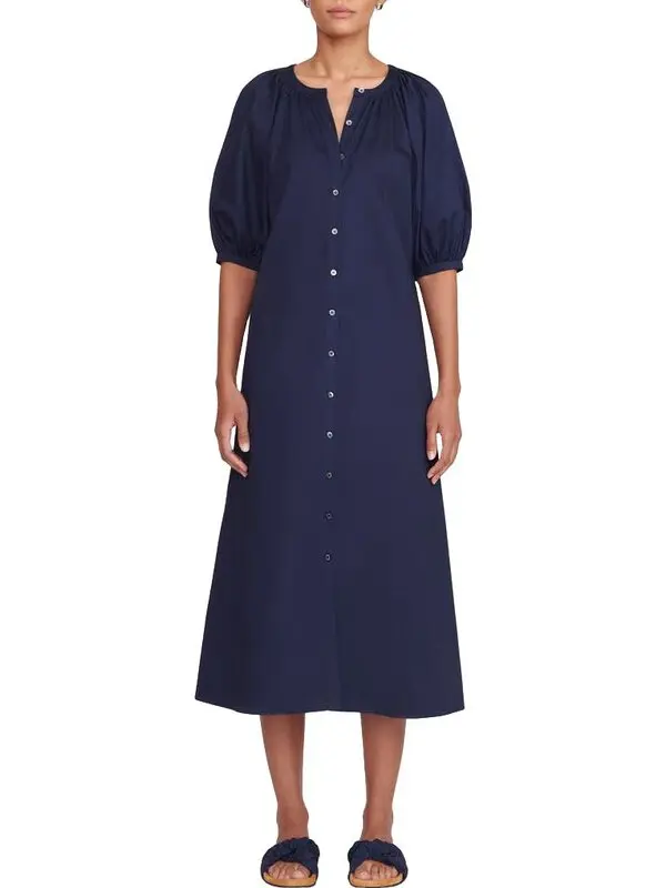 Staud Vincent Puff Sleeve Maxi Dress - Navy