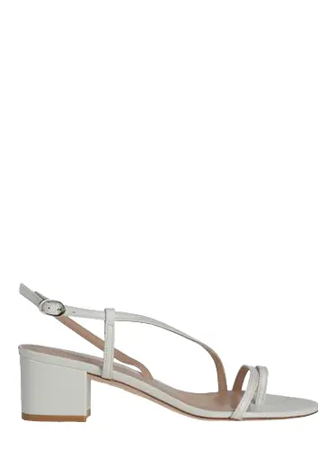 STUART WEITZMAN Calfskin Thong Sandals - White