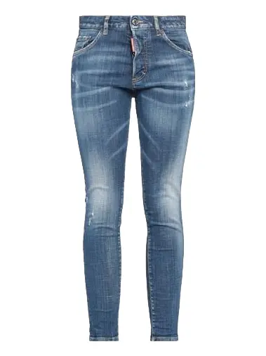 Dsquared2 Jeans In Cotton, Elastane, And Calfskin - Blue