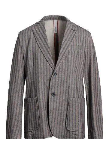 DISTRETTO 12 Striped Cotton-elastane Blazer - Beige