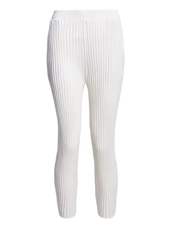 Stella McCartney Cropped Ribbed Woolblend Leggings - White