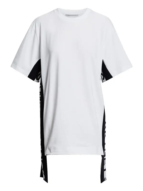 Stella McCartney Jacquard Paneled Cotton-jersey T-shirt - White