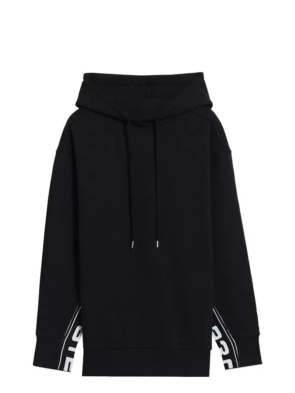 Stella McCartney Jacquard-trimmed Cotton-fleece Hoodie - Black