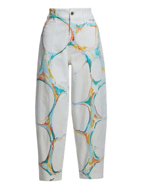 Stella McCartney Painted Highrise Tapered Jeans - White