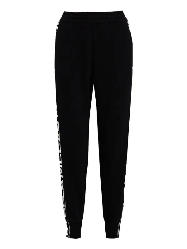 Stella McCartney Jacquard-trimmed Cotton-fleece Track Pants - Black