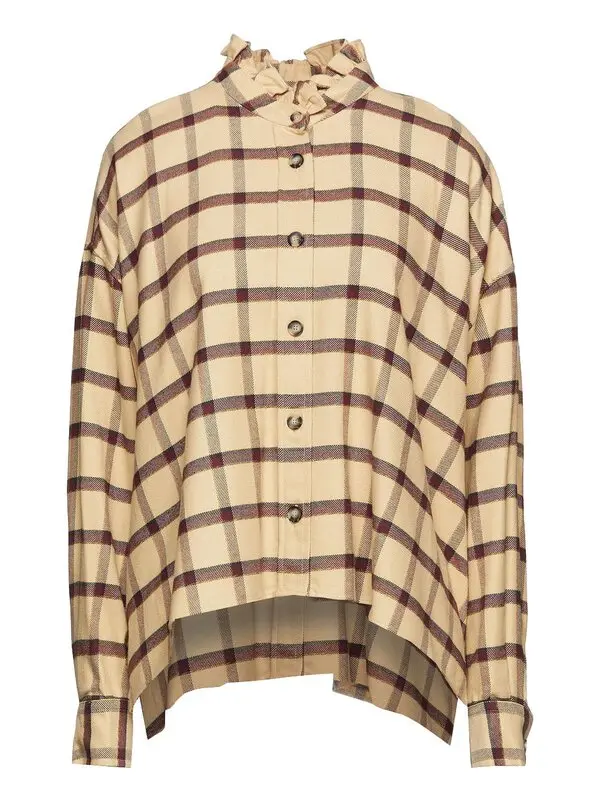 MARANT ETOILE Ilaria Checked Cotton-flannel Shirt - Pastel Yellow
