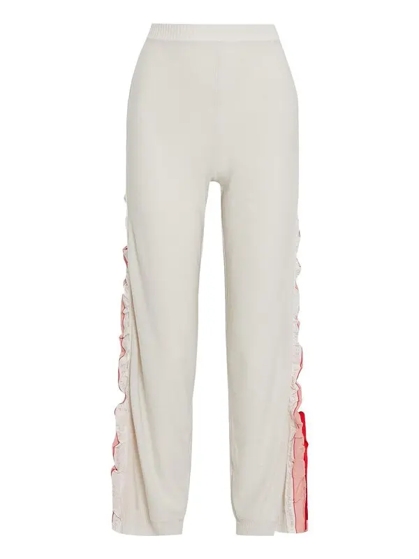 Stella McCartney Crepe-trimmed Wool Track Pants - Beige