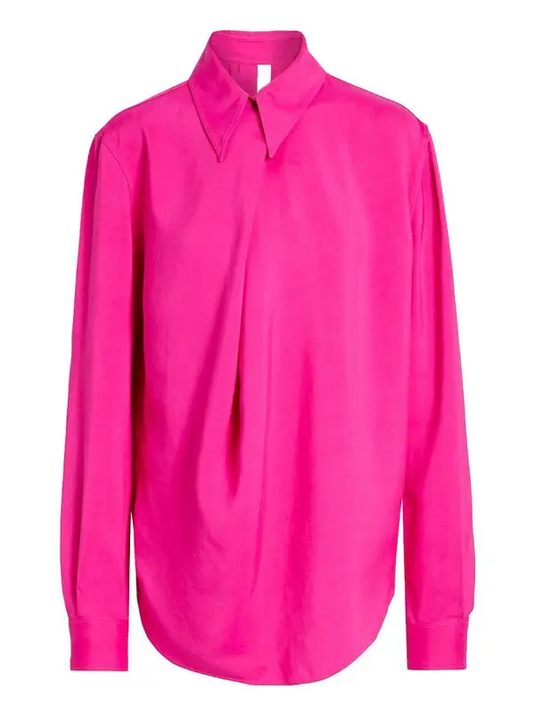 PETAR PETROV Lamir Draped Crepe Blouse - Bright Pink