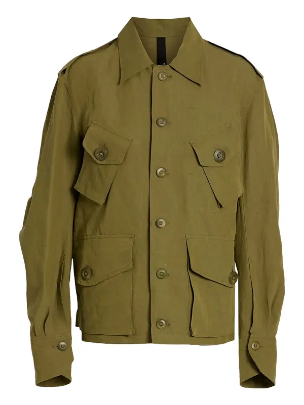 PETAR PETROV Mue Linen-cotton Blend Jacket - Army Green