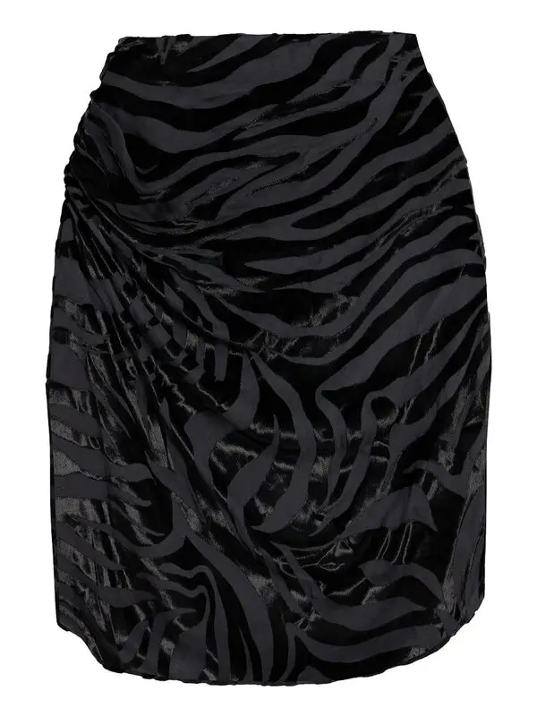 IRO PARIS Nizart Ruched Devoré-velvet Mini Skirt - Black