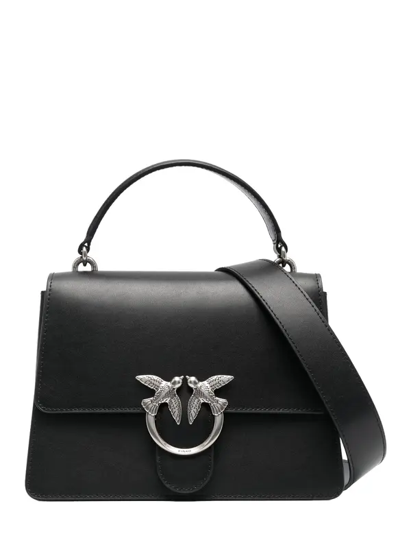Pinko Love Birds Leather Tote Bag - Black