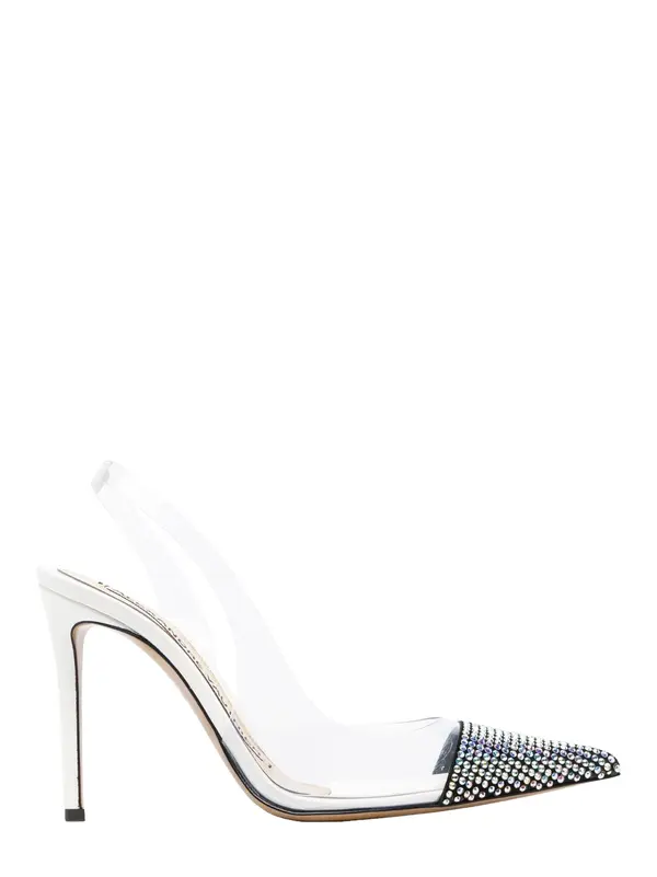 Alexandre Vauthier Amber Ghost 100mm Crystal-embellished Stiletto Pumps - White