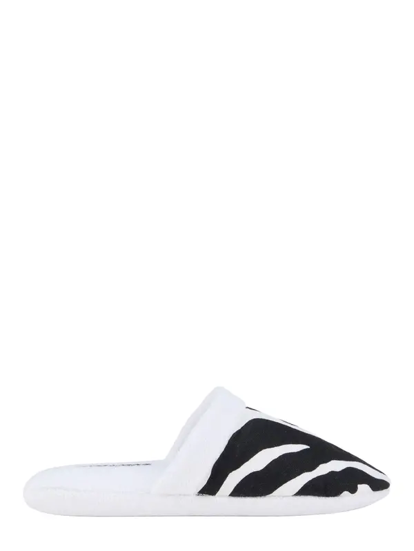 Dolce & Gabbana Zebra-print Terry Slippers - White