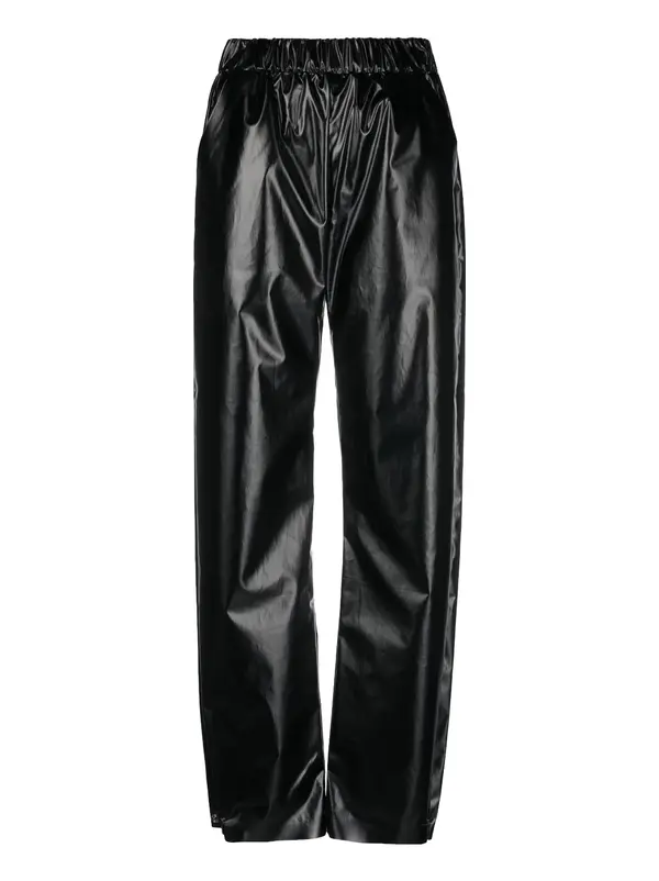 KASSL EDITIONS High-shine Straight-leg Trousers - Black