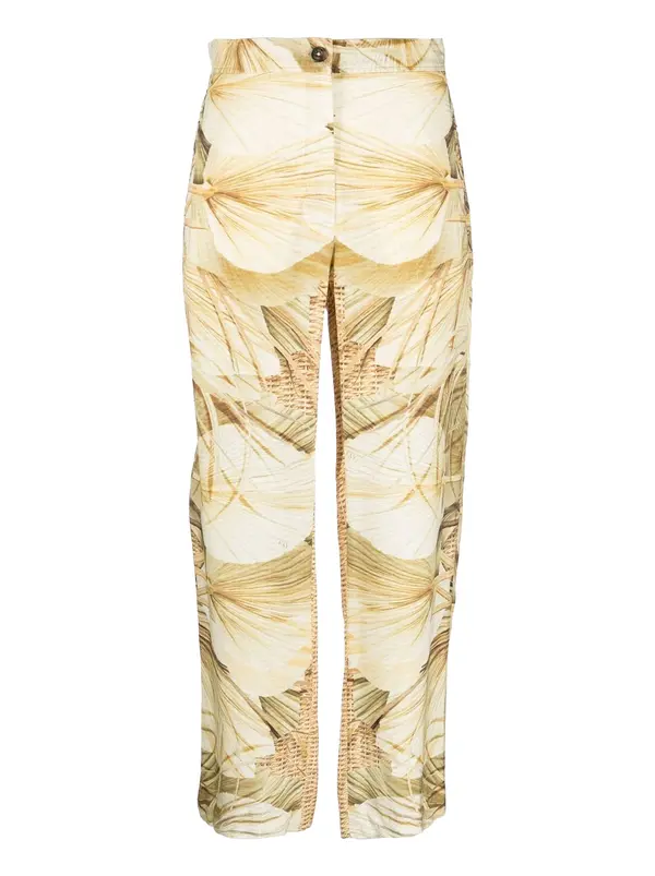 FAY Nature-print Trousers - Neutrals