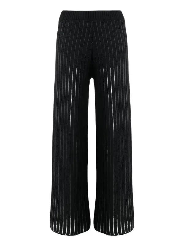Fabiana Filippi Ribbed Knitted Trousers - Black