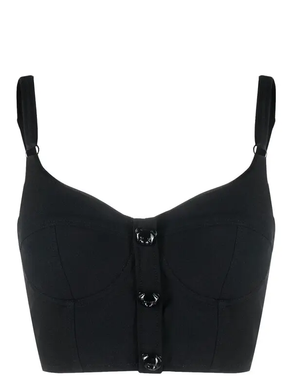 Moschino Teddy Bear-button Bustier Top - Black
