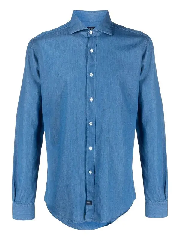 FAY Denim-effect Shirt - Blue
