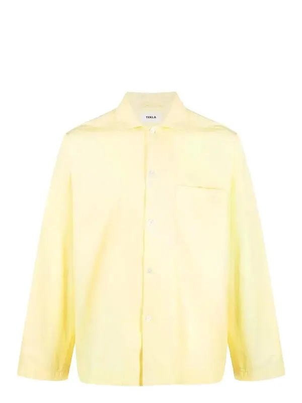 TEKLA Poplin Pajama Shirt - Yellow