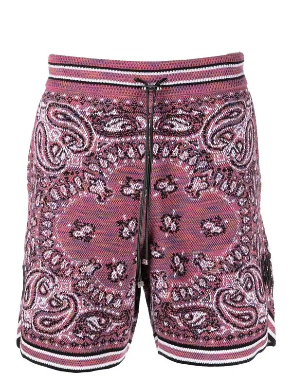 Amiri Paisley-print Track Shorts - Purple