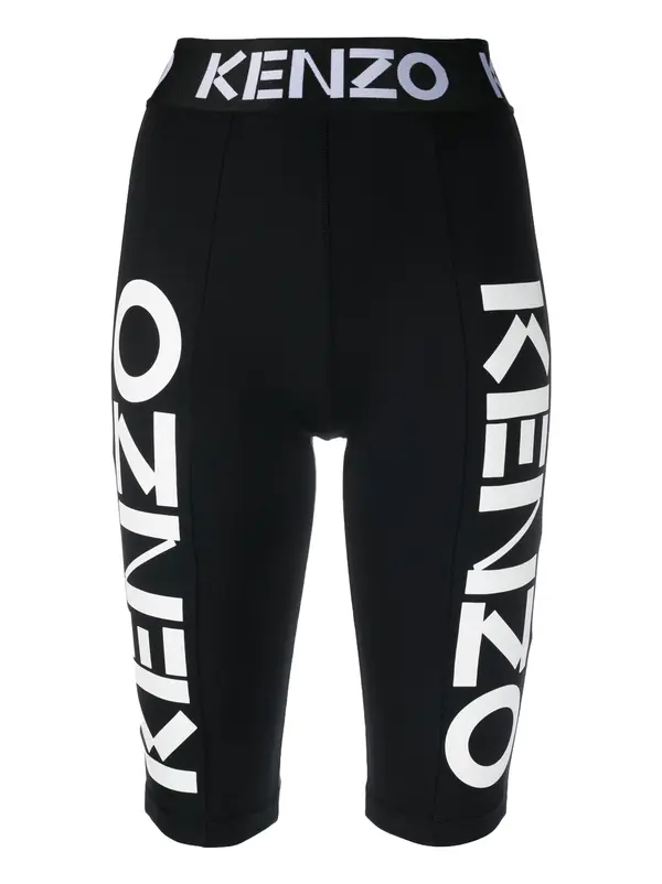 Kenzo Logo-print Knee-high Shorts - Black