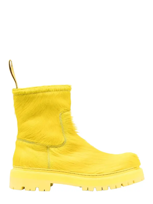 Camper Eki Calf-hair Ankle Boots - Yellow