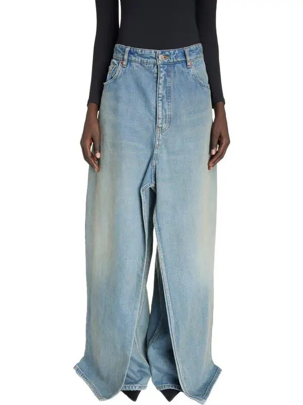 Balenciaga Double Leg Baggy Wide Leg Pants - Blonde Ring