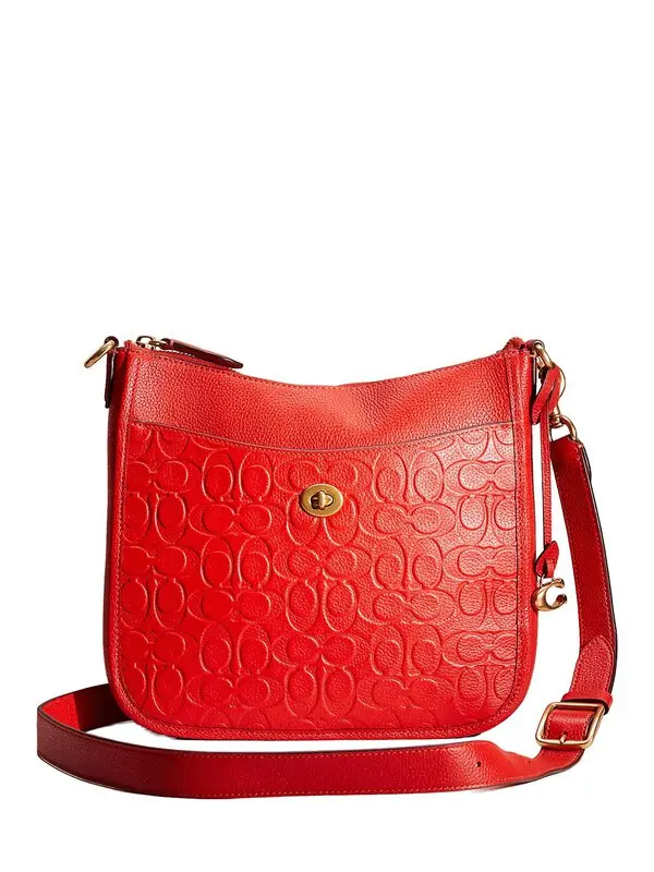 COACH Restored Chaise Crossbody In Signature Leather - Brass/sport Red