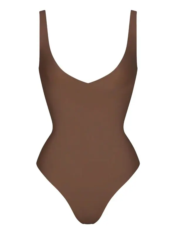 SKIMS Unlined Plunge Thong Bodysuit - Jasper