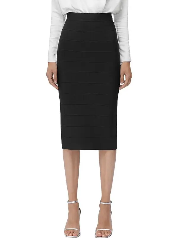 Herve Leger Icon Bandage Pencil Skirt - Black