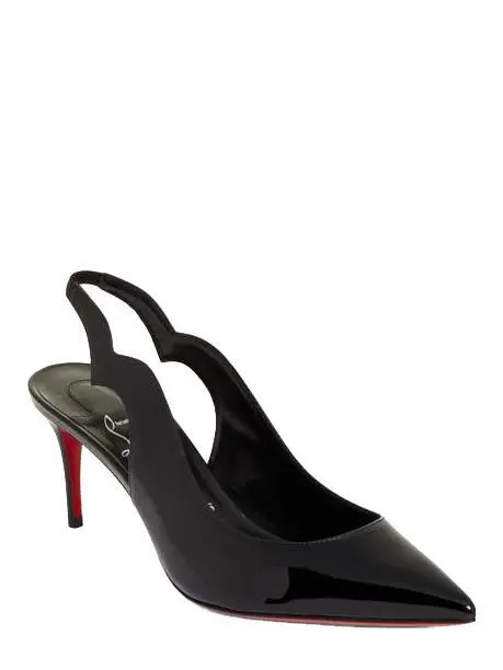 CHRISTIAN LOUBOUTIN Hot Chick Slingback Pumps - B439 Black/lin Black